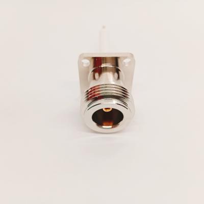 China N Type Female Connector DC-6GHz with Nickel Plated Brass and PTFE Insulator Flange Mount RF Connector for sale
