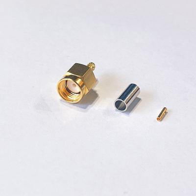 China Gold-plated Brass SMA Connector 50 Ohm RF Male Connector DC-6GHz for RG316 Coaxial Cable for sale