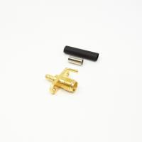 China SMA Connector RF Flange Female Two Hole with Gold-plated Brass PTFE Insulator and DC-6GHz Frequency Range for sale