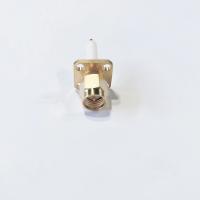 China DC-6GHz SMA Connector Male 4 Hole Flange Mount Gold-Plated Brass RF Coaxial PCB Connector for sale