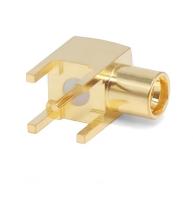 China SMP Right Angle PCB Connector RF SMP Male Connector with Gold-Plated Brass DC-18GHz Frequency Range and PTFE Insulator for sale