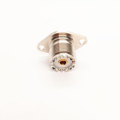 China UHF Female RF Connector with Nickel-plated Brass Body and PTFE Insulator in Welded Type for sale