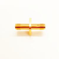 China RF Adapter SMA Female to Female 4 Holes Flange DC-18GHz Brass Body Adapter for sale