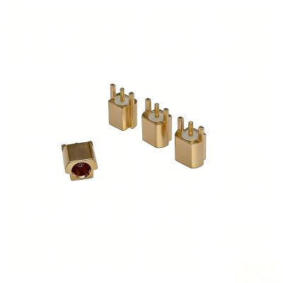 China Gold Plated Brass MCX Connector Surface Mount Female RF Coaxial Connector DC-6GHz for sale