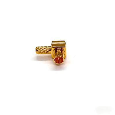 China 75Ω Right Angle MCX Male Connector Gold-Plated RF Coaxial Plug for RG179/U Cable for sale