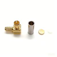 China 75Ω Right Angle MCX Male Connector Gold-Plated RF Coaxial Plug for RG179/U Cable for sale