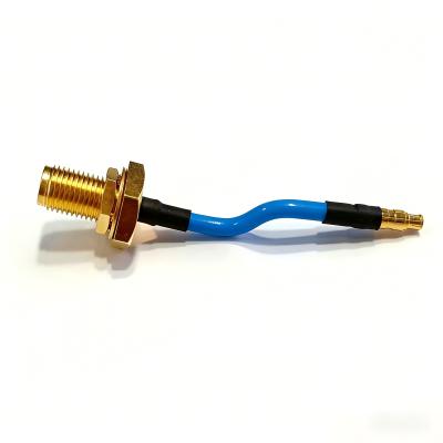 China Gold-Plated SMA Female to SMPM Female RF Jumper Cable with DC-18G Frequency Range for sale