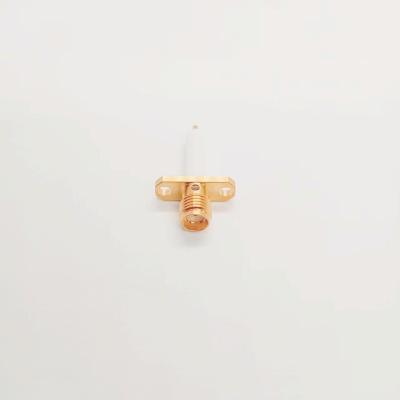 China SMA-KFD150 Gold-Plated Brass RF Coaxial Connector with 2 Holes Flange Mount for PCB and DC-3GHz Frequency Range for sale