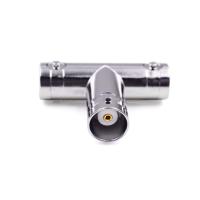China BNC T Adapter BNC-KKK Triple Female 50 Ohm Gold-Plated Brass DC-4GHz RF Connector for CCTV & Security Systems for sale