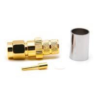 China Gold-plated Brass SMA Connector 50 Ohm RF Coaxial Connector DC-6GHz for High-Frequency Applications for sale