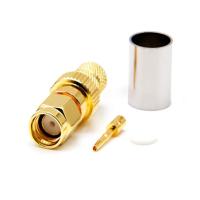 China Gold-plated Brass SMA Connector 50 Ohm RF Coaxial Connector DC-6GHz for High-Frequency Applications for sale