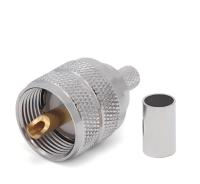 China Male Crimp Type RF Connector UHF/PL259 with Nickel-plated Brass and PTFE Insulator for LMR240 Cable for sale