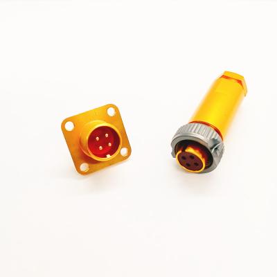 China Russian Standard Aviation Socket PC Series 4 Pins Circular Connector with Aluminum Alloy Body and Bakelite Insulator for sale