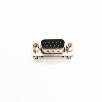 China DB9 Male 9 Pins D-Sub Connector Right Angle PCB Mount with Screw Locking for RS232/RS485 for sale
