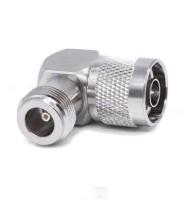 China Nickel Plated Brass RF Adapter N Male to Female Right Angle with Low VSWR ≤1.2 and DC-4.5GHz Frequency Range for sale