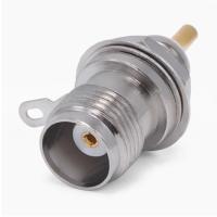 China TNC Female Bulkhead Panel Connector Nickel Plated Brass with DC-6GHz Frequency Range RF Coaxial Connector for sale