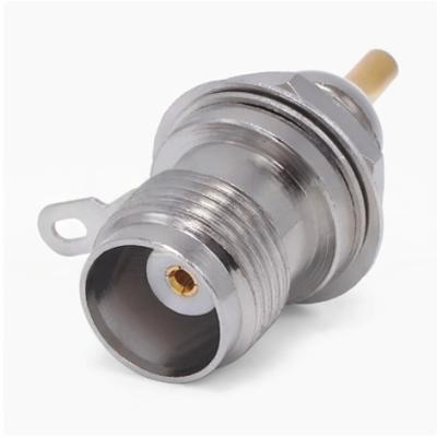 China TNC Female Bulkhead Panel Connector Nickel Plated Brass with DC-6GHz Frequency Range RF Coaxial Connector for sale