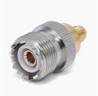 China RF Adapter UHF/SMA Female to Female with 50Ω Impedance Matching Gold-Plated Brass Contacts and Low VSWR ≤1.25 for sale