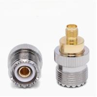 China RF Adapter UHF/SMA Female to Female with 50Ω Impedance Matching Gold-Plated Brass Contacts and Low VSWR ≤1.25 for sale