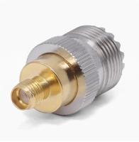China RF Adapter UHF/SMA Female to Female with 50Ω Impedance Matching Gold-Plated Brass Contacts and Low VSWR ≤1.25 for sale