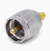 China UHF Male to SMA Female RF Adapter with 50Ω Impedance Matching, Gold-Plated Brass Contacts, and Low VSWR ≤1.25 for Walkie-Talkie and RF Applications for sale