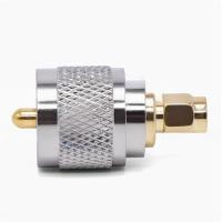 China Gold-Plated Brass RF Adapter with 50Ω Impedance Matching and Low VSWR ≤1.25 for UHF to SMA Conversion for sale