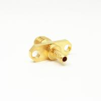China Gold-plated Brass 2 Holes Flange SMA Female Connector SMA-KFD3 for DC-6GHz RF Applications for sale