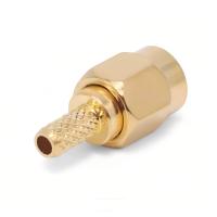 China SMA Connector SSMA Male Crimp RF Connector with Gold-Plated Brass and PTFE Insulation for 6GHz Frequency Range for sale