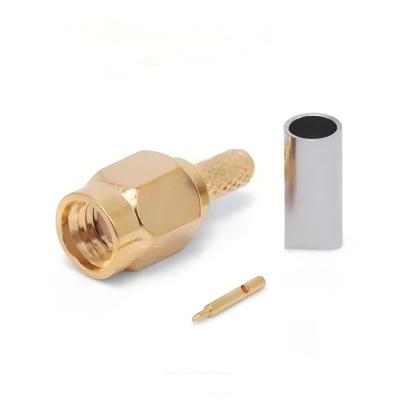 China SMA Connector SSMA Male Crimp RF Connector with Gold-Plated Brass and PTFE Insulation for 6GHz Frequency Range for sale