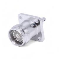 China Female 4.3-10 RF Flange Connector with Gold-Plated Brass for DC-6GHz Signal Transmission for sale