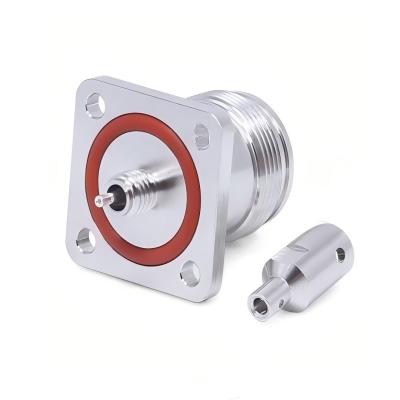China Female 4.3-10 RF Flange Connector with Gold-Plated Brass for DC-6GHz Signal Transmission for sale