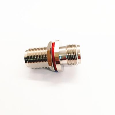 China N Female To Female Bulkhead Adapter Nickel Plated Brass With A Waterproof Sealing Ring for sale