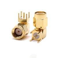 China RF Connector RPSMA-JWE Right Angel Antenna Socket PCB Reverse Polarity Connector for sale