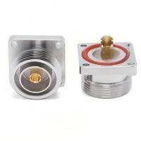 China 7/16 DIN L29 Female RF Coaxial Connector with 4-Hole Flange Mount Low PIM and Waterproof Sealing Ring for Base Station & Radar for sale