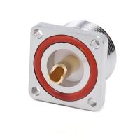 China 7/16 DIN L29 Female RF Coaxial Connector with 4-Hole Flange Mount Low PIM and Waterproof Sealing Ring for Base Station & Radar for sale