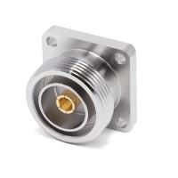 China 7/16 DIN L29 Female RF Coaxial Connector with 4-Hole Flange Mount Low PIM and Waterproof Sealing Ring for Base Station & Radar for sale