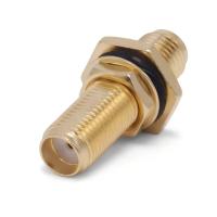 China Waterproof SMA Bulkhead RF Adapter DC-6GHz with Gold-plated Brass for High-Frequency Signal Transmission for sale