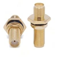 China Waterproof SMA Bulkhead RF Adapter DC-6GHz with Gold-plated Brass for High-Frequency Signal Transmission for sale
