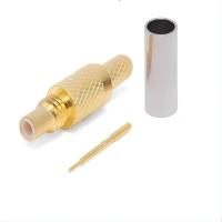 China Gold Plated Brass SSMC Connector with 50Ω Impedance and DC-6GHz Frequency Range for RF Applications for sale