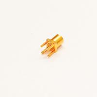 China MMCX-KHD Gold-Plated Brass RF Coaxial Connector Female Jack with Through Hole Mounting for DC to 10GHz Applications for sale