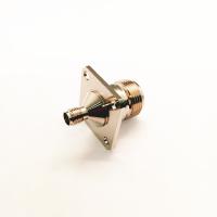 China N Female to SMA Female 4-Hole Flange Mount RF Adapter with 50Ω High-Frequency Brass Body and PTFE Insulation for sale