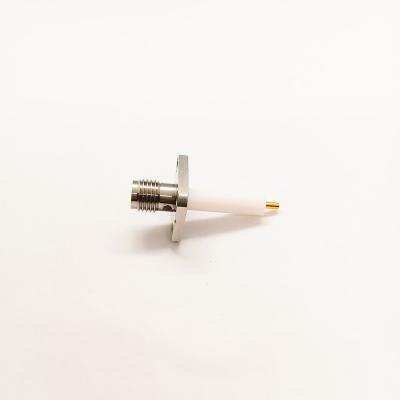 China Stainless Steel SMA Female 4-Hole Flange Mount RF Coaxial Connector with 18GHz Frequency Range for sale
