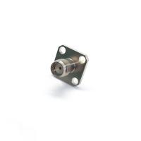 China DC-18GHz Stainless Steel 4 Hole Flange SMA Connector for RF Coaxial Applications for sale