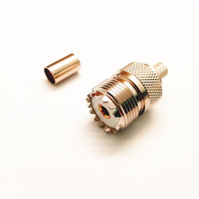 China 50Ω UHF Jack Female Connector UHF-C-K-4 For LMR240 Cable for sale