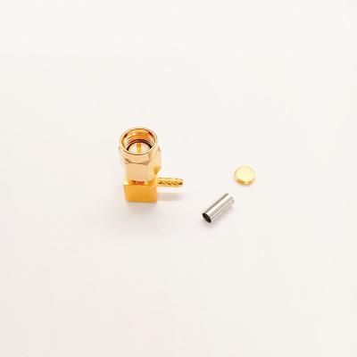 China RF Connector Gold Plated BrassSMA-C-JW-1 Right Angle For RG178 Cable for sale