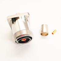 China RF Connector 7/16-C-KF-7 DIN 4 Holes Female Flange 24.7*24.7Mount Crimp Type For LMR400 Cable for sale