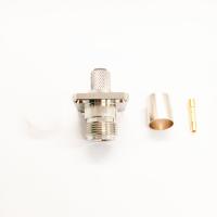China Nickel Plated Brass RF Connector N-C-KF-7 N Female PCB Mount Connector For LMR400 Cable DC-6GHz for sale
