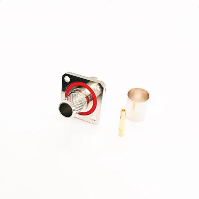 China Nickel Plated Brass RF Connector N-C-KF-7 N Female PCB Mount Connector For LMR400 Cable DC-6GHz for sale