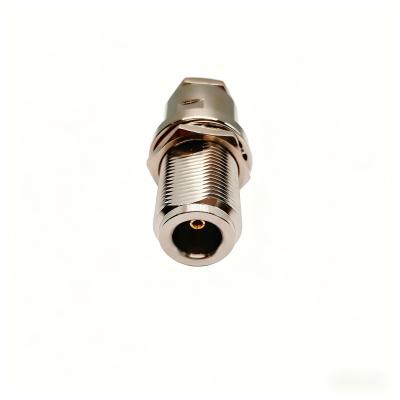 China Nickel-plated Brass N-KY-7 N Female Bulkhead Mount RF Connector for LMR400 Cable for sale
