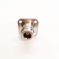 China N Female to SMA Female 50Ω High-Frequency RF Adapter with Brass Body and PTFE Insulation for 4-Hole Flange Mount for sale